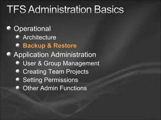 TFS Administration Overview | PPT