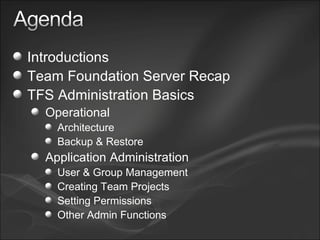 TFS Administration Overview | PPT