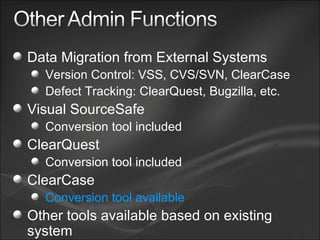 TFS Administration Overview | PPT
