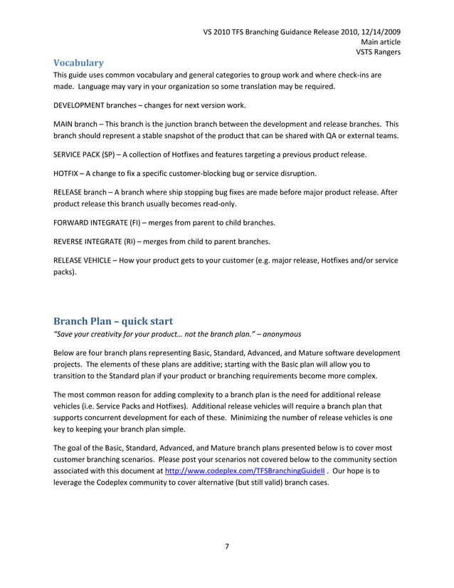 Tfs branching guide_main_2010_v1 | PDF