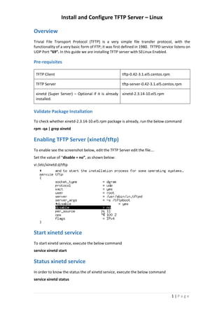 TFTP Installation Configuration Guide | PDF
