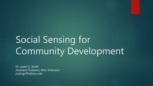 Social sensing for community development | PPT