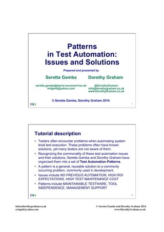 Test Automation Patterns: Issues and Solutions | PDF | Educational ...