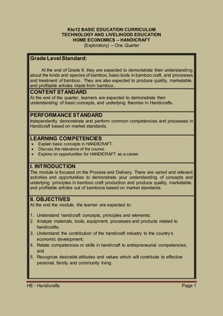 HANDICRAFT TOPICS | PDF
