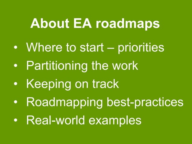 EA roadmapping: business-transformation in a complex world | PPT ...