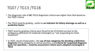 TOKYO GUIDELINES: MANGEMENT OF ACUTE CHOLECYSTITIS AND ACUTE ...