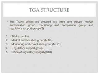 THERAPEUTIC GOODS ADMINSTRATION | PPTX