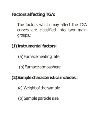TGA.pptx principle, instrumentation, theory | PPTX