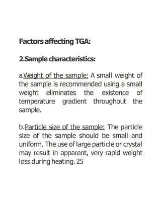 TGA.pptx principle, instrumentation, theory | PPTX