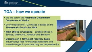An introduction to the work of Australia’s regulator of therapeutic ...