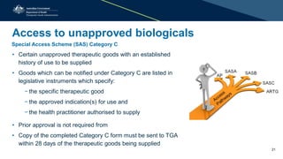 TGA Presentation: Biologicals framework updates | PPT
