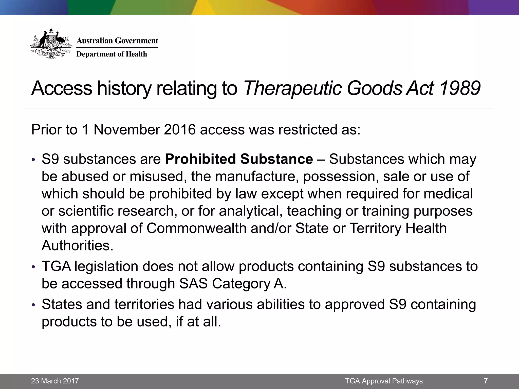 TGA Presentation: TGA Approval Pathways | PPTX