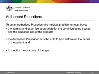 TGA Presentation: TGA Approval Pathways | PPTX