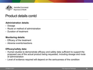 TGA Presentation: TGA Approval Pathways | PPTX