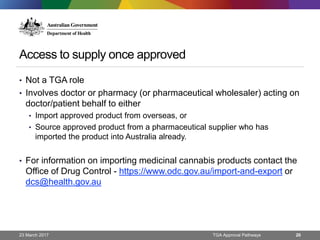 TGA Presentation: TGA Approval Pathways | PPTX