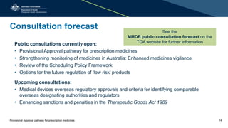 TGA presentation: Provisional approval pathway for prescription ...