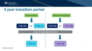 Better medicine labels: New requirements under TGOs 91 and 92 | PPT