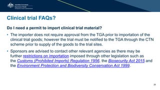 TGA Presentation: TGA’s Role in Clinical Trials Regulation and Administration | PPTX