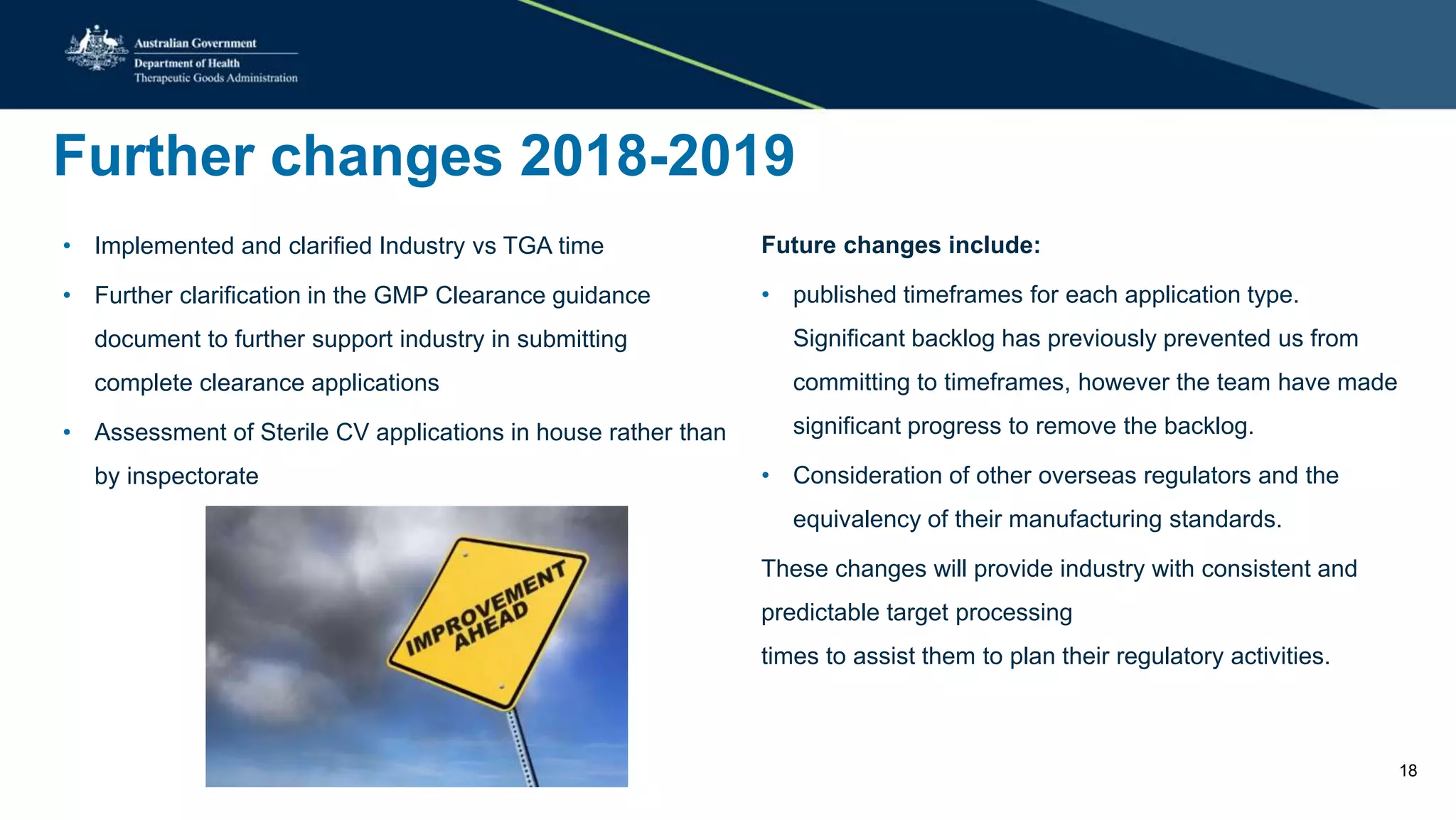 TGA webinar: The Good Manufacturing Practice (GMP) Clearance Framework ...