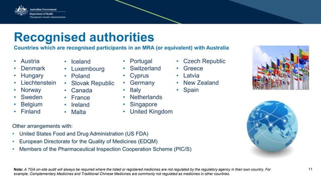TGA webinar: The Good Manufacturing Practice (GMP) Clearance Framework ...