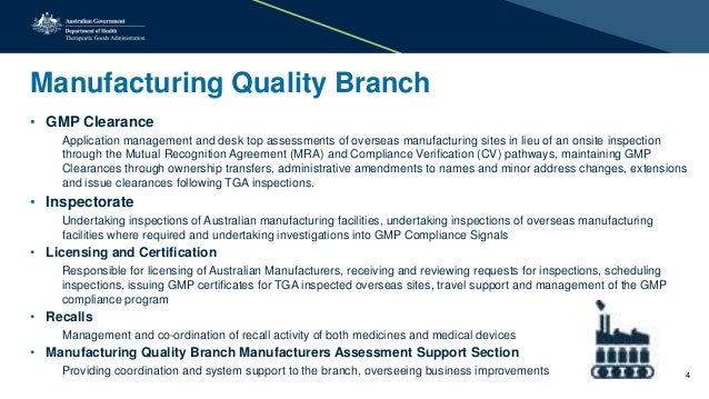 TGA webinar: The Good Manufacturing Practice (GMP) Clearance Framewor…