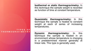 A presentation on Thermal gravimetry analysis (TGA) | PPTX