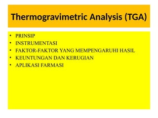 Comprehensive Overview of Thermogravimetric Analysis (TGA) Principles ...