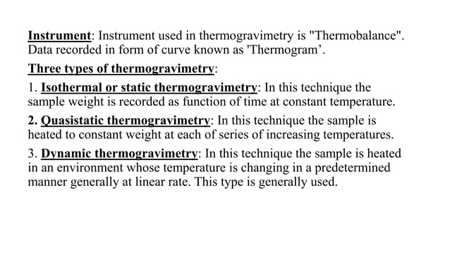 TGA Instrumentation.pptx | Chemistry | Science