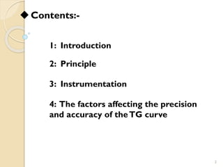 TGA instrumentation | PDF