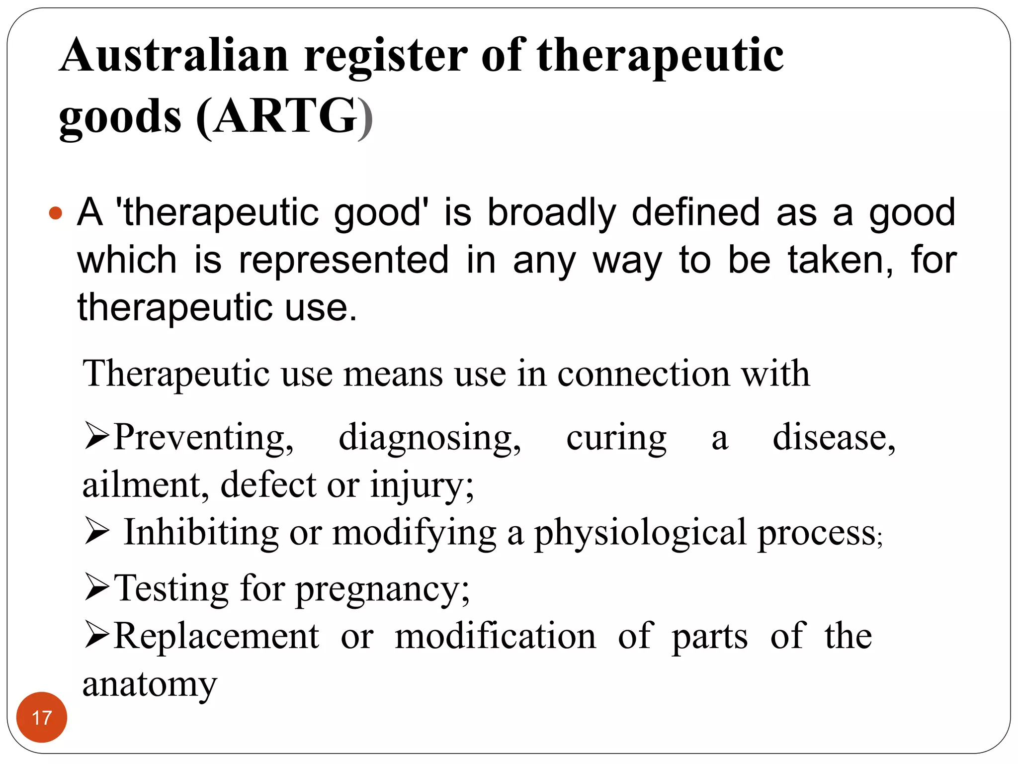 THERAPEUTIC GOODS ADMINISTRATION (TGA) and MHRA | PPTX