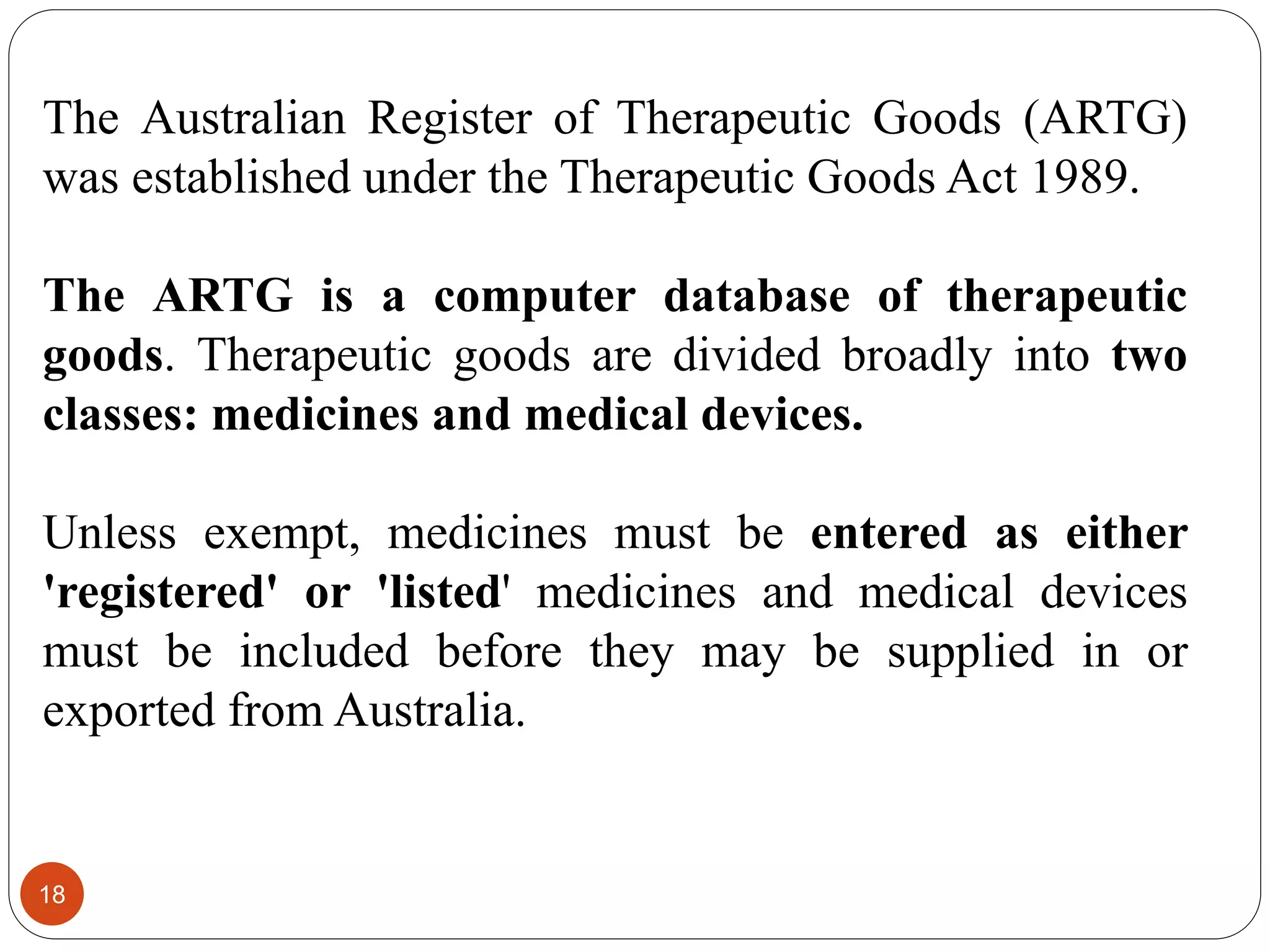 THERAPEUTIC GOODS ADMINISTRATION (TGA) and MHRA | PPTX