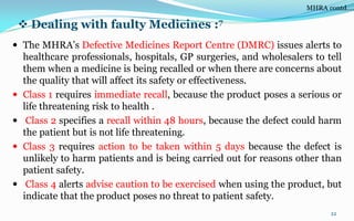 Regulatory Authorities for Pharmaceuticals - TGA,MHRA,MCC | PDF