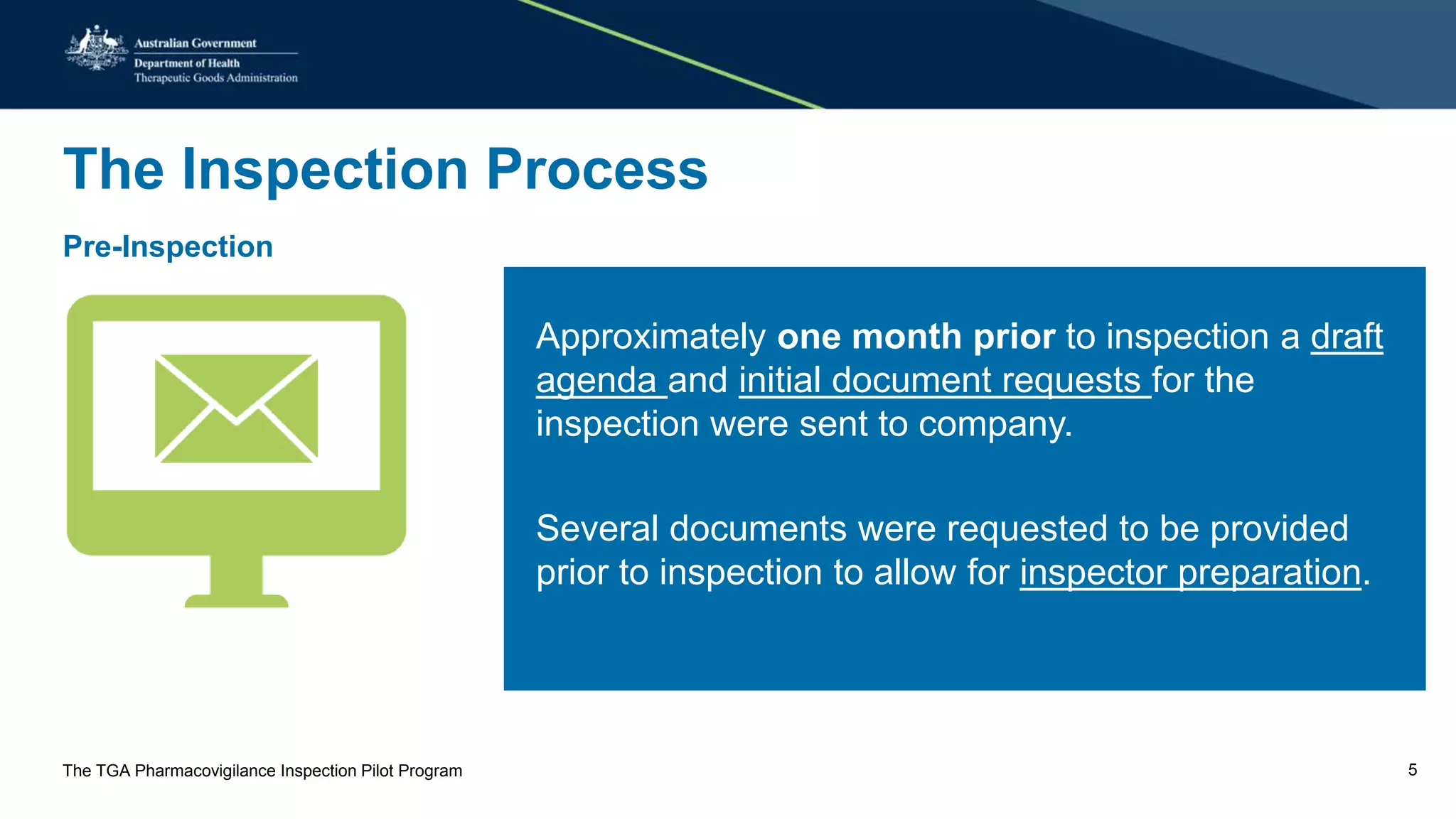 The TGA Pharmacovigilance Inspection Pilot Program: 2015-2016 | PPTX