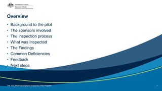 The TGA Pharmacovigilance Inspection Pilot Program: 2015-2016 | PPT