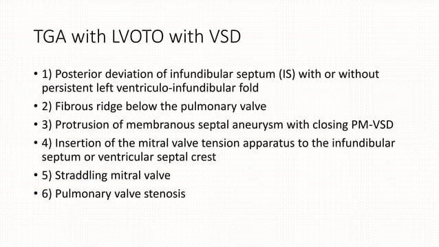Transposition of great arteries with lvoto management | PPTX