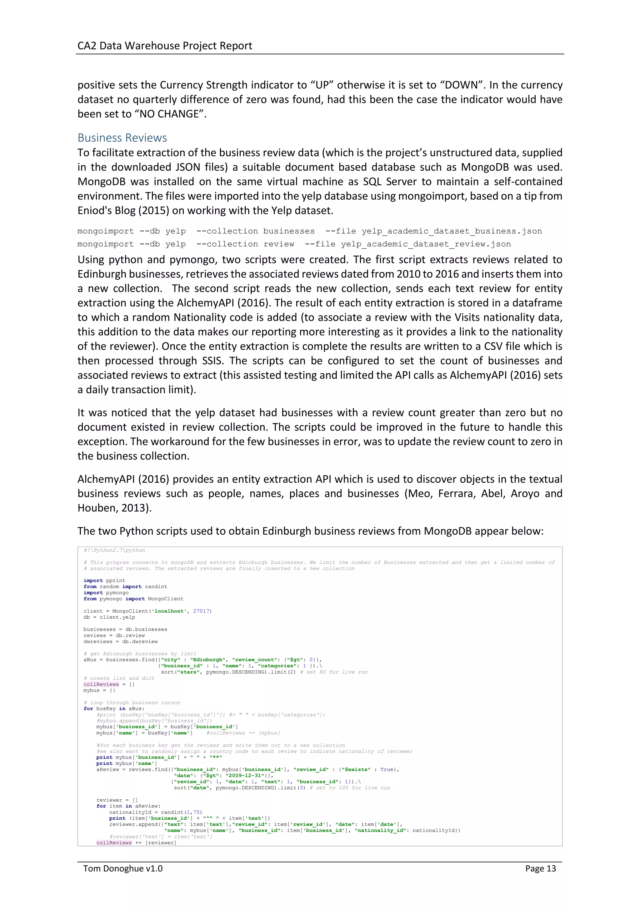 Data Warehouse Project Report | PDF