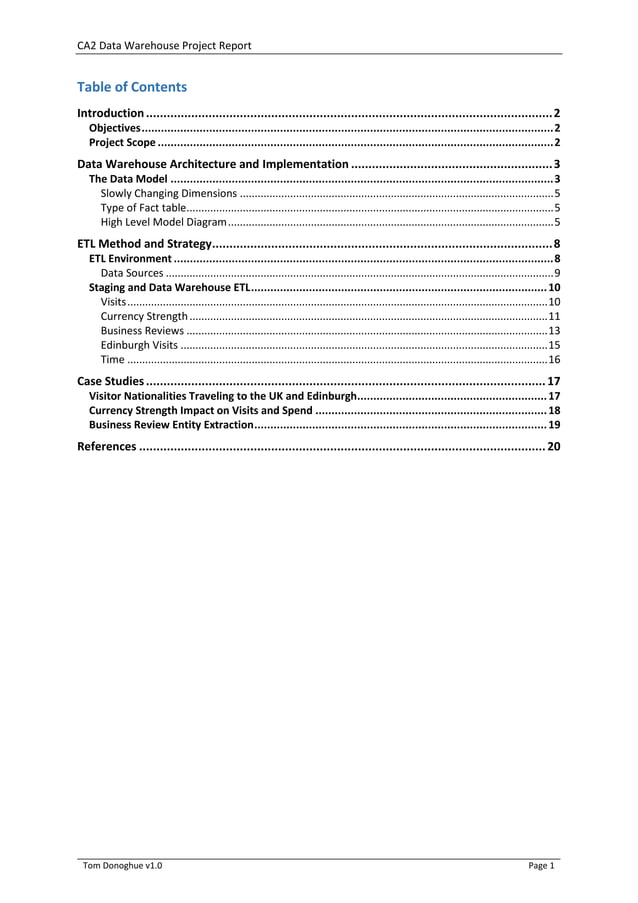 Data Warehouse Project Report | PDF | Databases | Computer Software and Applications