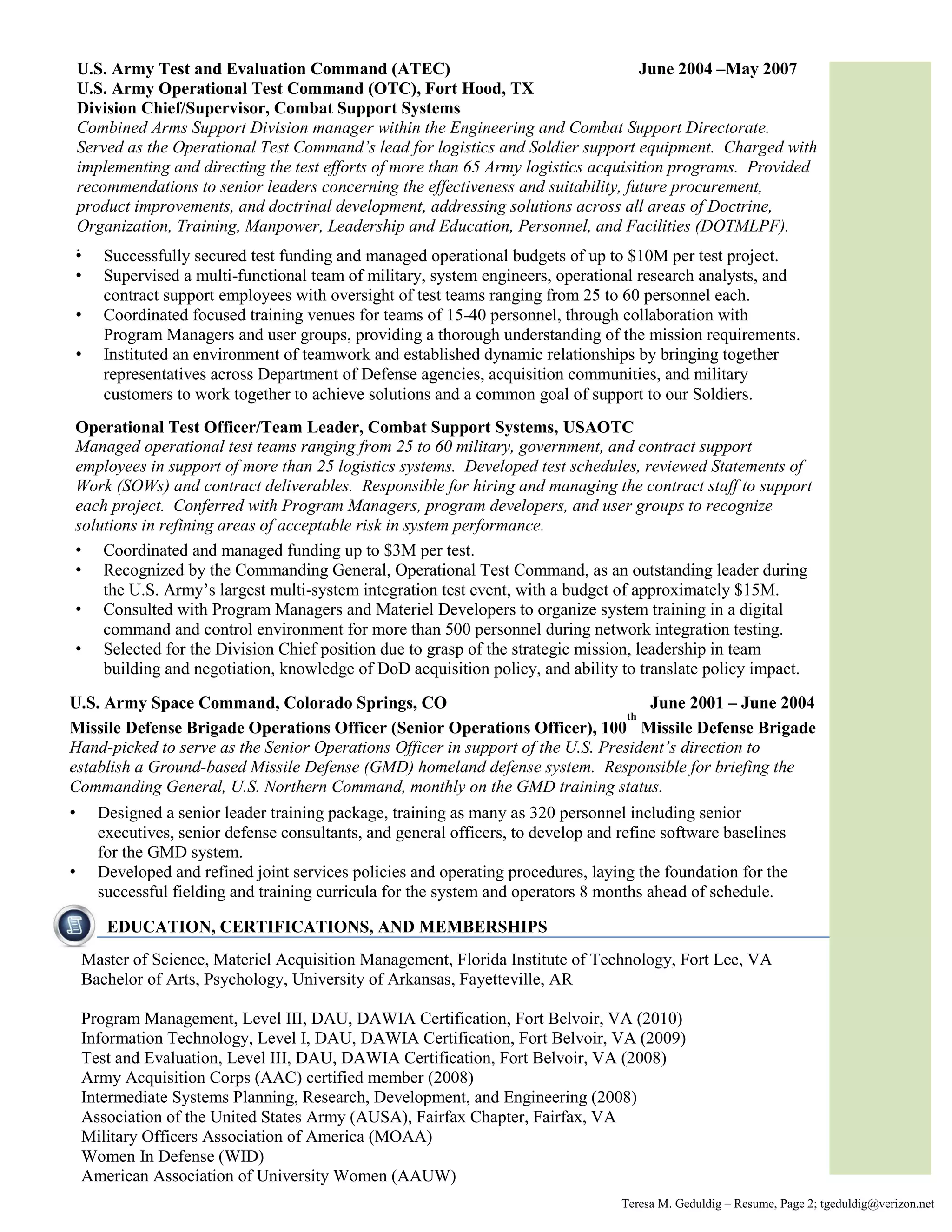 T Geduldig Resume | PDF