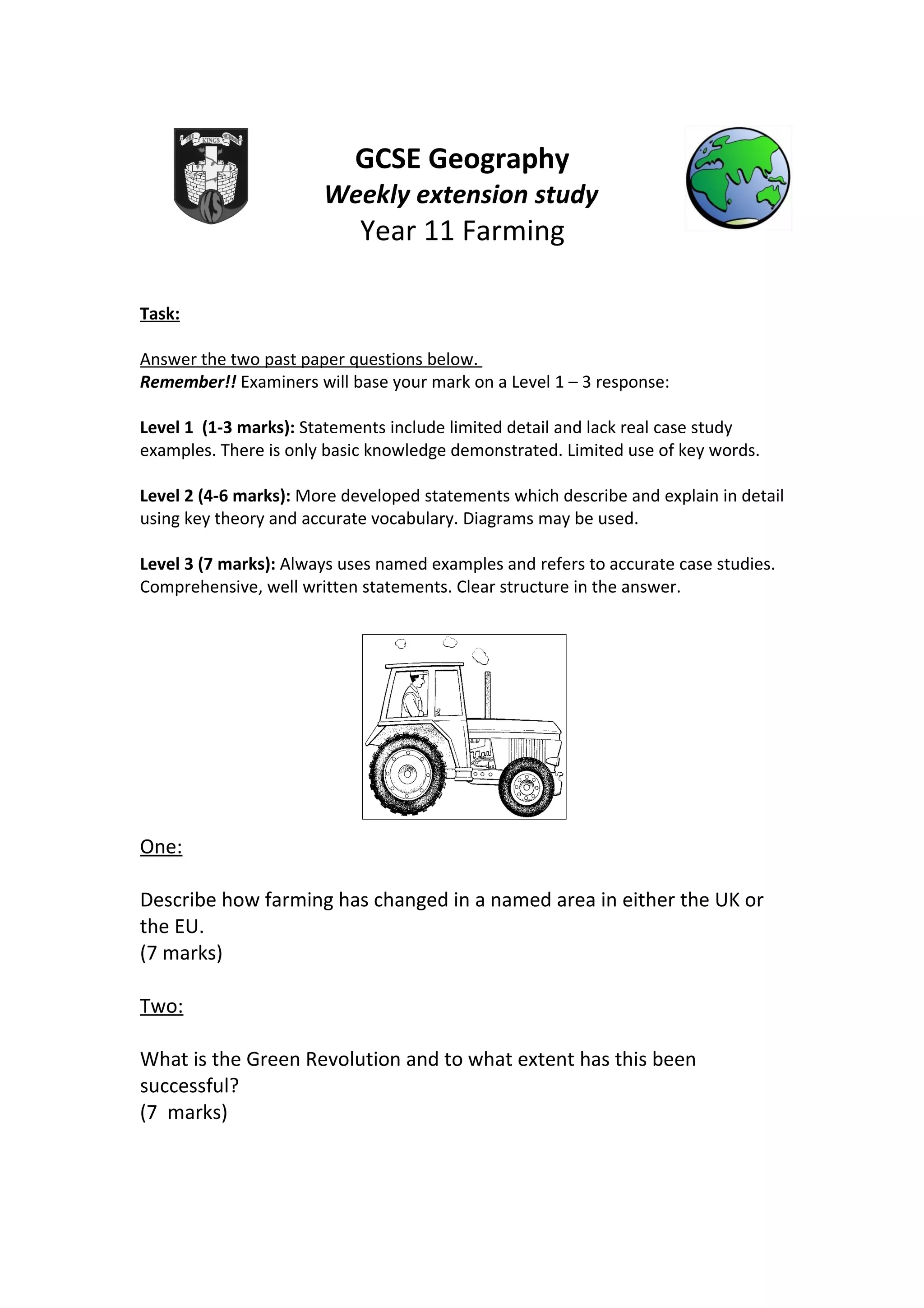 T:\Geography\Year 11 Farming Hwk Feb 24 | PDF