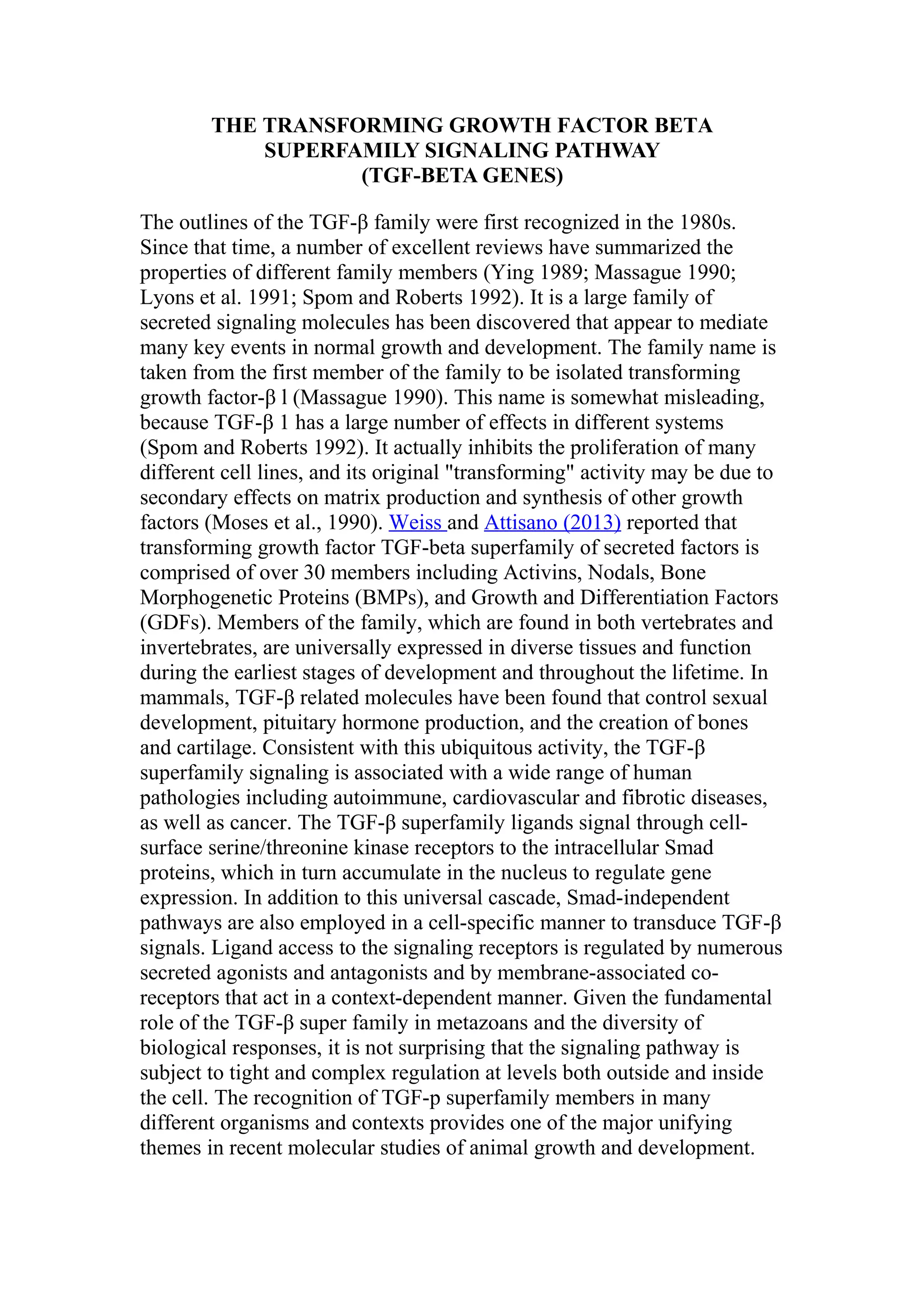 Tgf beta superfamily | DOC