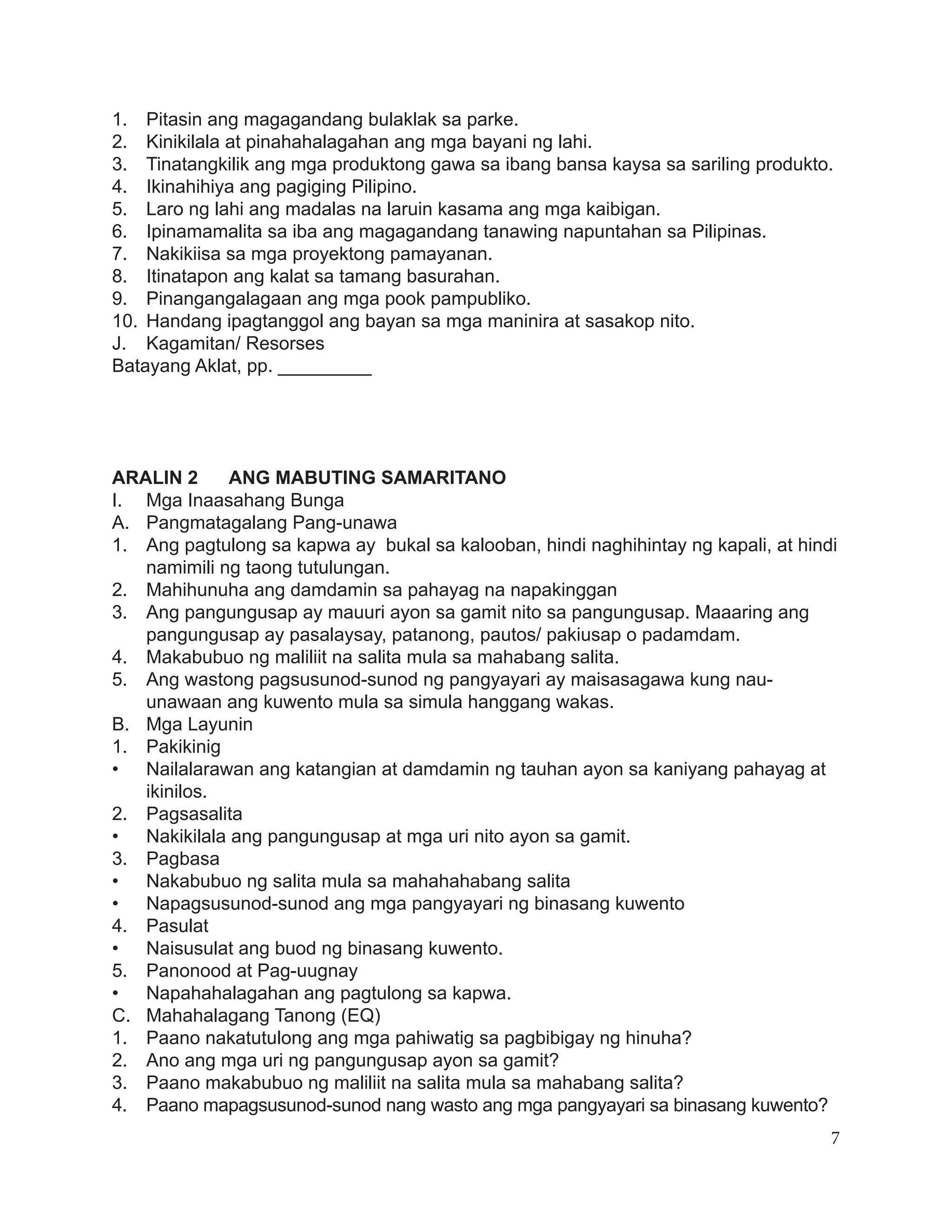 Tg filipino 6 wika at pagbasa | PDF