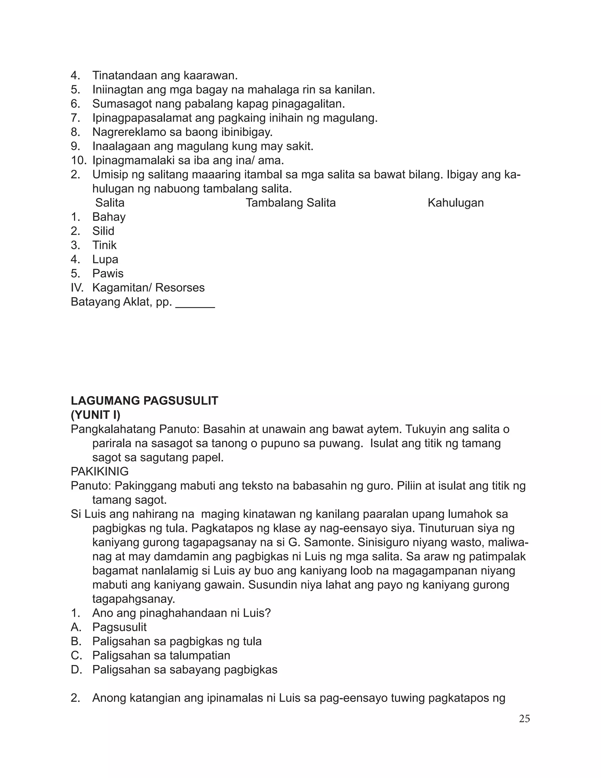 Tg filipino 6 wika at pagbasa | PDF