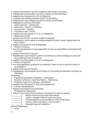 Tg filipino 6 wika at pagbasa | PDF