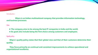 Software Quality Management in Wipro and case tools ,Wipro Introduction ...