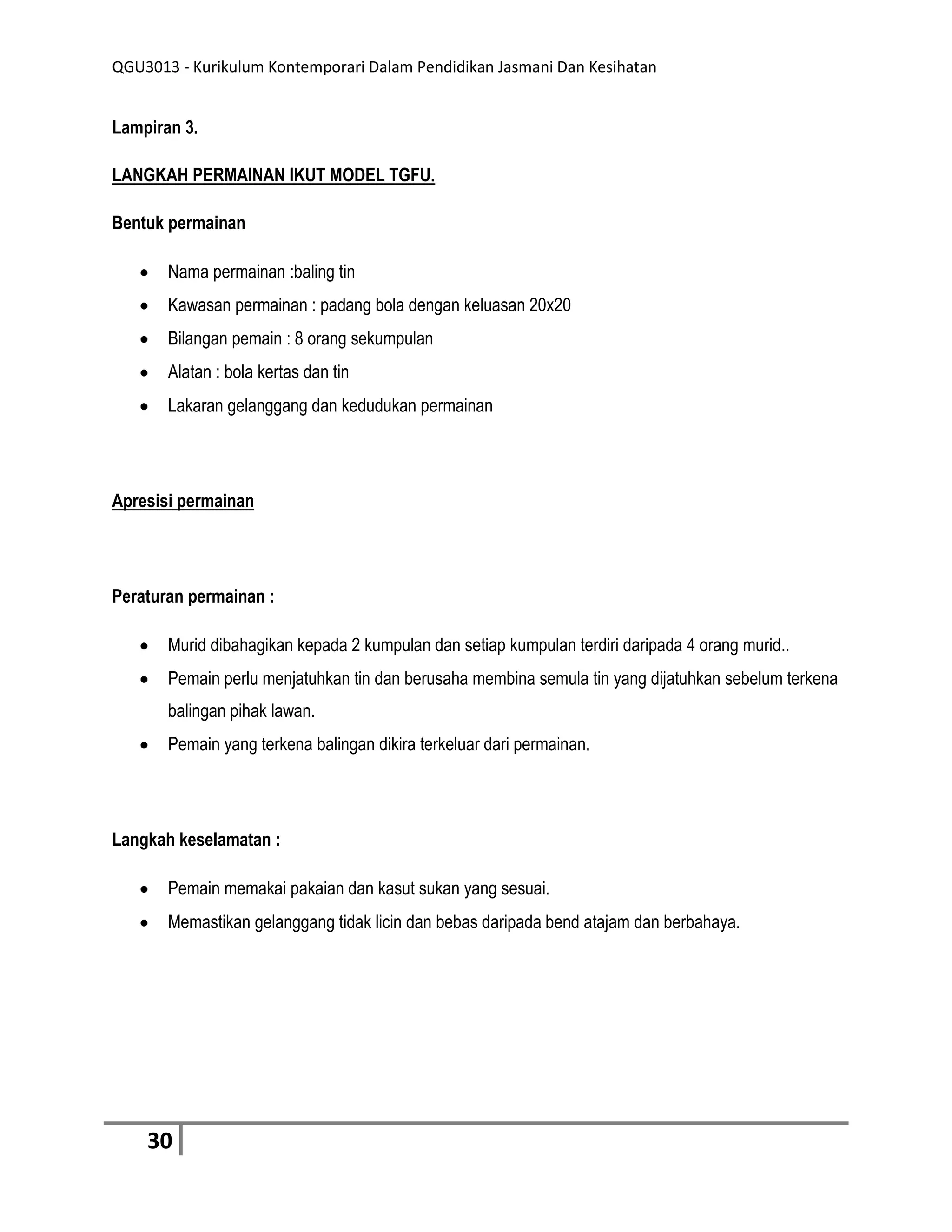 Tgfu satu pembaharuan dalam pendidikan jasmani | DOCX