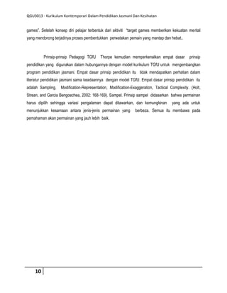 Tgfu satu pembaharuan dalam pendidikan jasmani | DOCX