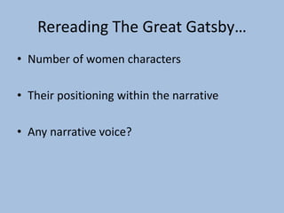 Feminist re-reading of The Great Gatsby | PPT