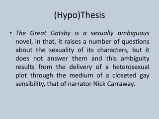 Queer Rereading of The Great Gatsby | PPT