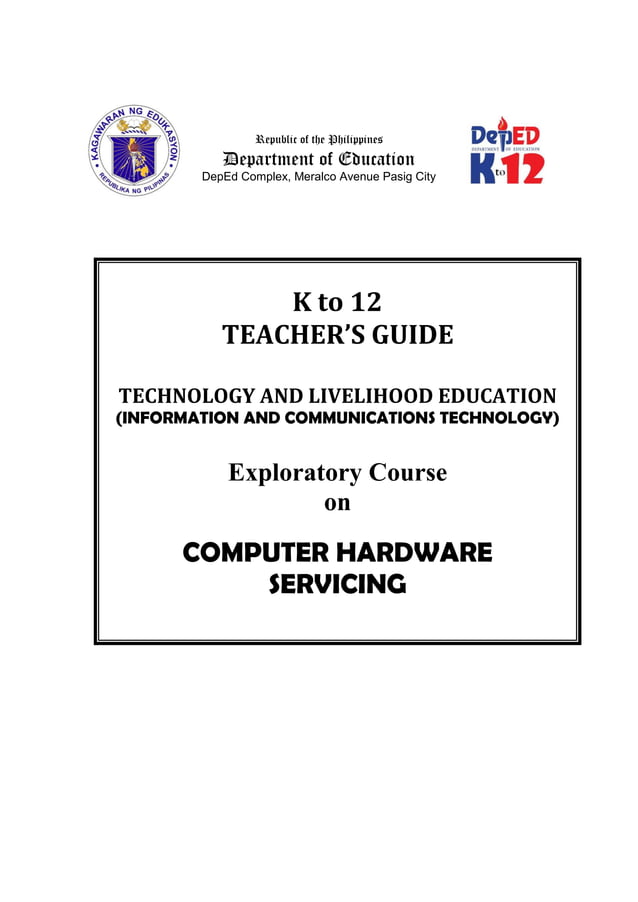 K-12 Teacher's Guide on Computer Hardware Servicing | PDF