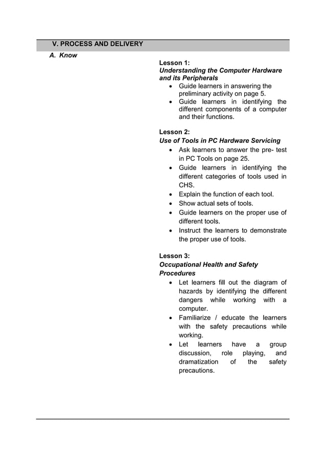 K-12 Teacher's Guide on Computer Hardware Servicing | PDF